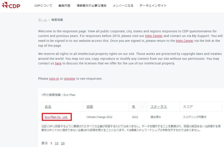 【CDP質問書】弊社の”自主回答”の内容がCDPに公開されました！ | 株式会社エコ・プラン